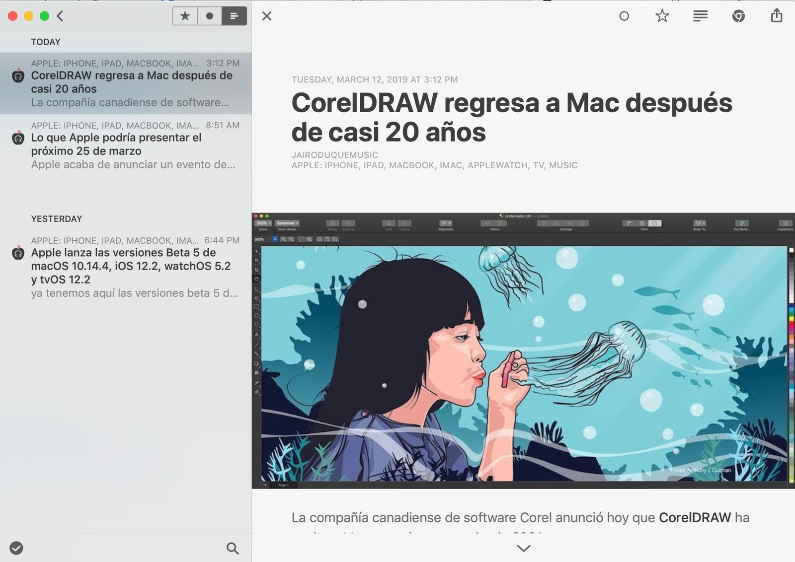 La aplicación RSS "Reeder 4" lanza beta pública para MacOS - Hablemos de Apple